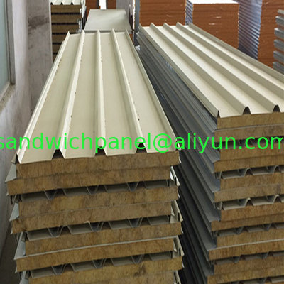 ivory white  50mm rock wool z-lock sandwich roof panel with 60kg for prefab house
