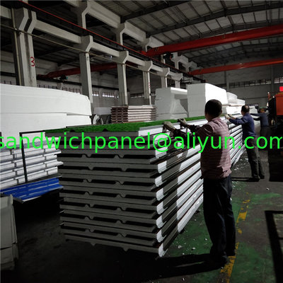 prefab house eps sandwich roof panel with 0.426mm green grass steel sheet up