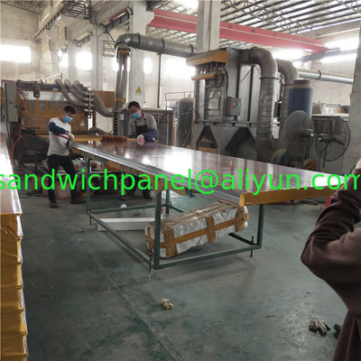 75mm fireproof 0.426mm wood grain steel rock wool sandwich wall panel with 60kg density