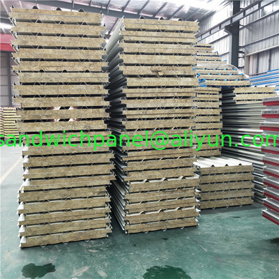 960mm rock wool sandwich panels roof sheet with waterproof cap for prefab buildings