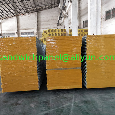 fireproof 50mm imitation rock wool sandwich panel with 0.426mm and protective film for clear room