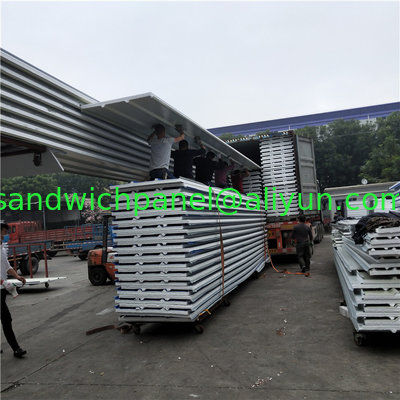 light weight 50mm new design 0.526mm ivory white steel sheet eps roof sandwich panels