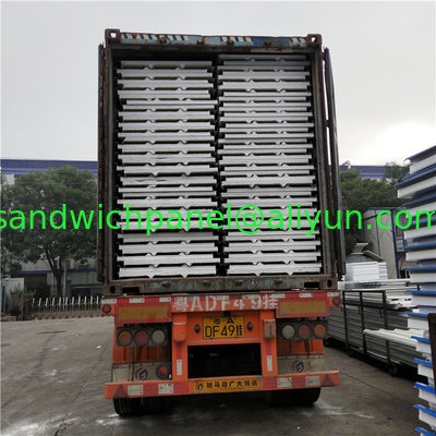 light weight 50mm new design 0.526mm ivory white steel sheet eps roof sandwich panels