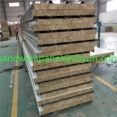 25 years 50mm rock wool prefabricated house sandwich roof panel for dormitory