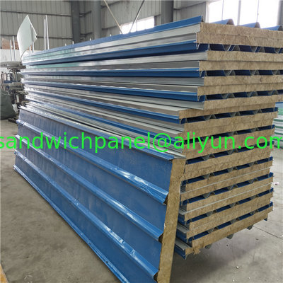 easy assemble strong 960mm rock wool sandwich panel with steel strip both side