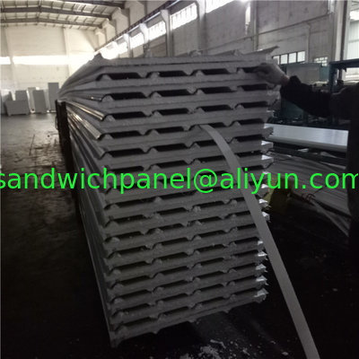waterproof ivory white eps sandwich roof panel 840-30-0.426mm wih 0.5mm PVC down