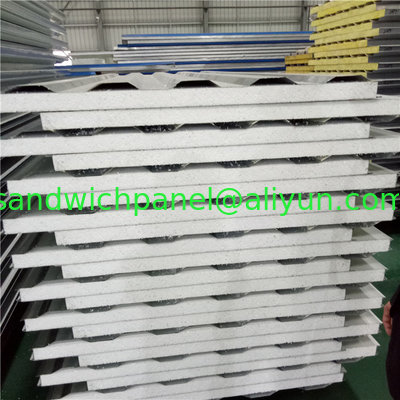 1150-50-0.6 galvanzined steel up and 0.326mm grey white steel down eps container house panel
