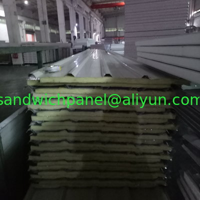 840-25-426mm iron grey steel sheet up and silver paper down glass wool sandwich panel