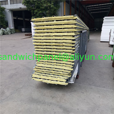840-25-426mm iron grey steel sheet up and silver paper down glass wool sandwich panel