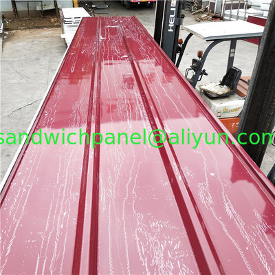 50mm eps sandwich roof panel with 0.4mm red wine steel up and 0.35mm down to Uruguay