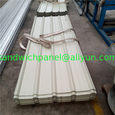 900-0.4mm Huaguan ivory white corrugated roof sheets with 55% AZ warehouse and factory