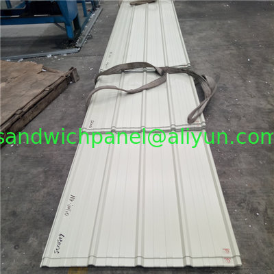 840-0.4mm Huaguan ivory white corrugated roof sheets with 55% AZ warehouse and factory