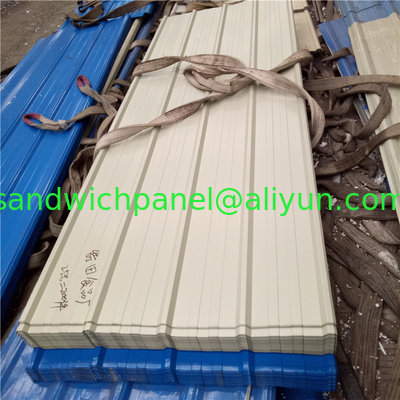 840-0.4mm Huaguan ivory white corrugated roof sheets with 55% AZ warehouse and factory