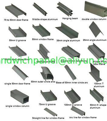 greywhite 50mm hollow mgo sandwich panel with aluminum accessories for clean room