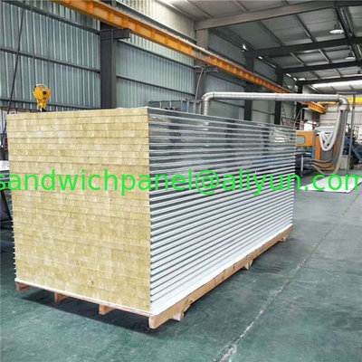 50mm insulated rock wool sandwich wall panels with different surface design for container house