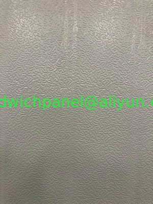 960mm glass wool sandwich roof panels with greywhite orange peel metal surface down