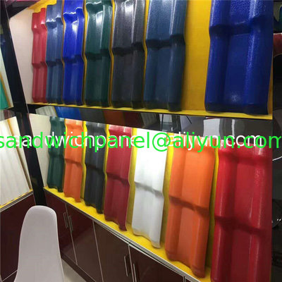960mm orange color luxury ASA glazed roof tile with 2.8mm for residential area