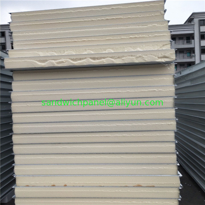 lightweight energy saving grey white PU sandwich panel 5000 x 1150 x 50 x 0.326mm