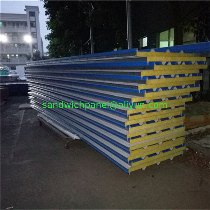 fireproof double steel corrugated glass wool sandwich roof panel 5950 x 960 x 50 x 0.326mm