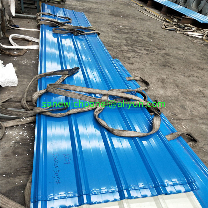 gauge 24 blue color corrugated zinc aluminum roofing sheet 5500 x 840mm x 0.526mm
