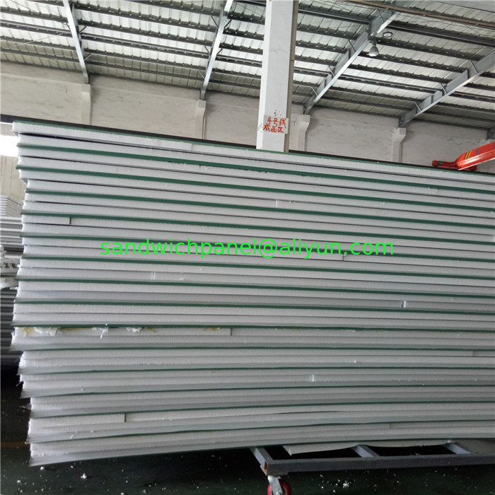 50mm waterproof double steel eps sandwich roofing panel with ivory white for roof