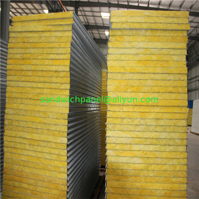 worker construction site mobile home ceiling glass wool sandwich panel 960 x50mm