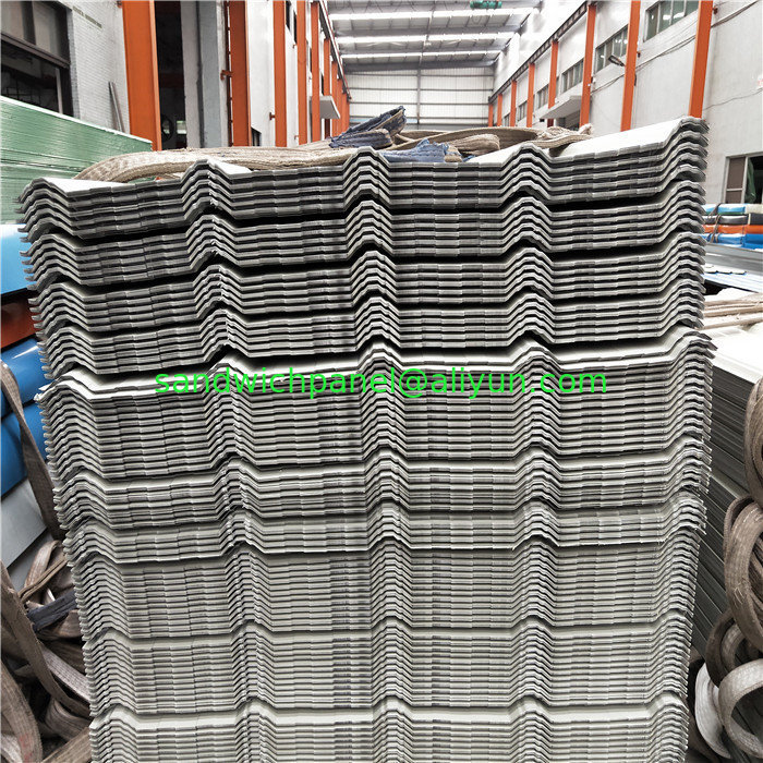 27tons 0.376mm grey steel color roof sheets with pacakge deliveried by a 20ft container