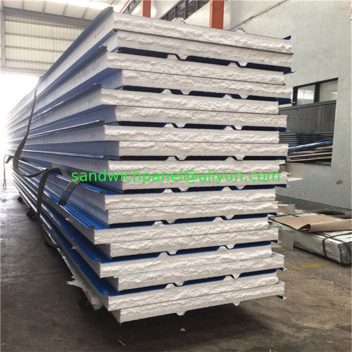 14kg blue EPS sandwich roof panel 1050-100-0.426mm used for prefab buildings
