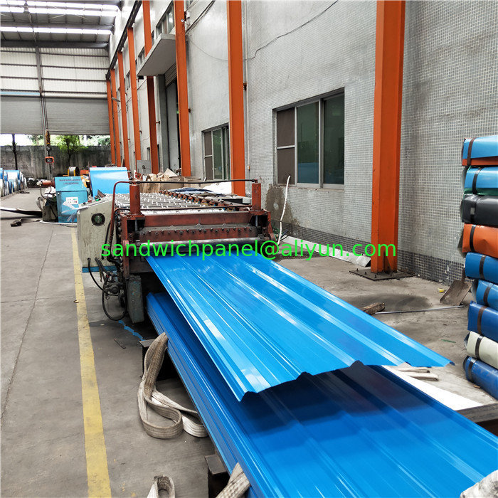cheap building materials 840mm blue roofing sheet with 0.326mm for garage