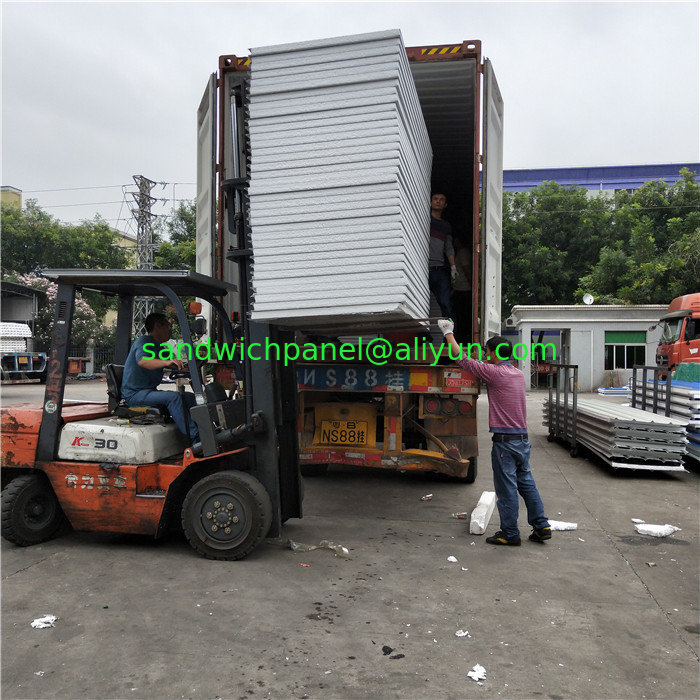 embossing 950mm type eps sandwich panel cover with protection film both side