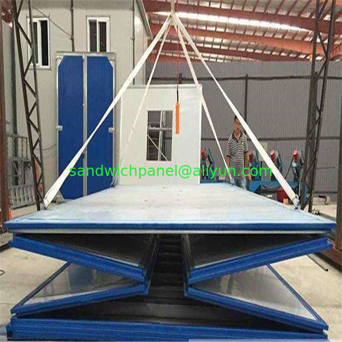 waterproof assembled 20ft foldable container eps sandwich panel house for labour camp