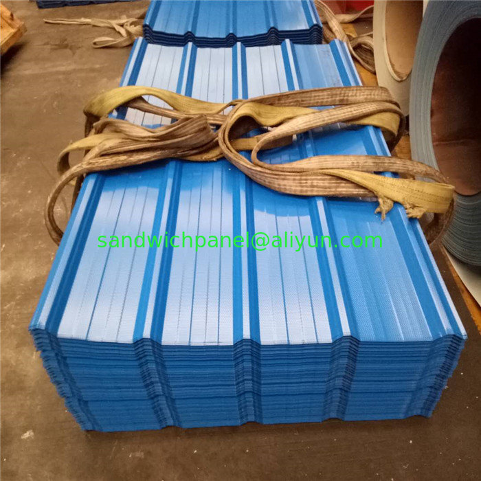 fast assembly 0.426mm blue corrugated roof sheets use as fence for 6-7 times