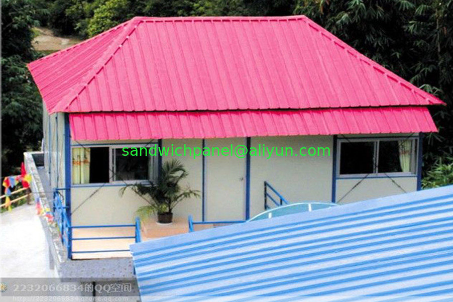 prepainted light C steel prefab mosular homes use for 20 years can be recycled