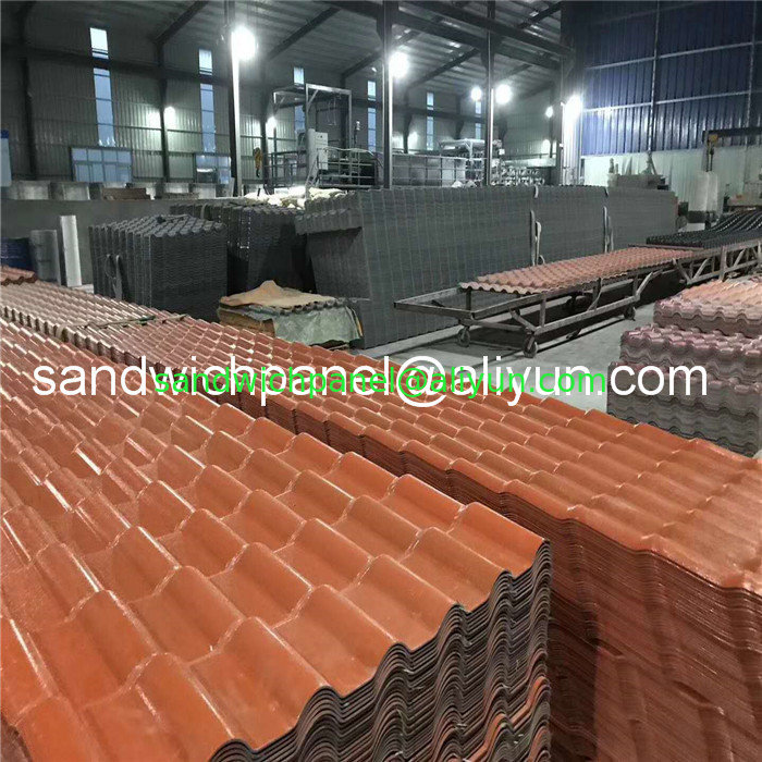 960mm orange color luxury ASA glazed roof tile with 2.8mm for residential area