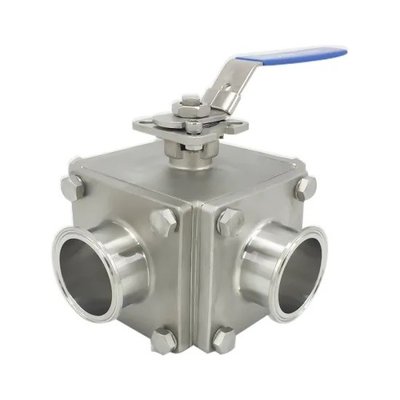 Valvola a sfera sanitaria azionata pneumatica di Non conservazione di 3 modi dell'acciaio inossidabile tri premuta