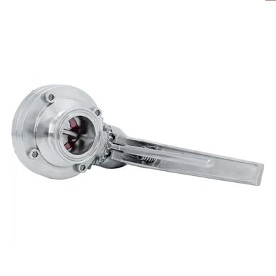 Valvola a farfalla del morsetto 316L del commestibile tri ss 304 con la maniglia della pinza di presa degli ss