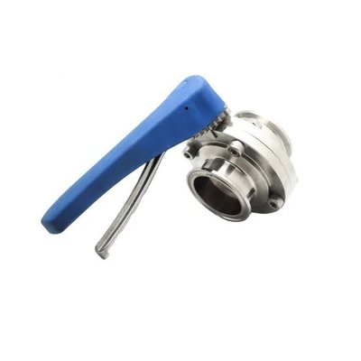Valvola a farfalla sanitaria della saldatura 316L del commestibile ss 304 con la pinza di presa della plastica degli ss