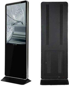 Floor Stand Display Digital Advertising Kiosk With Black Wearproof Marble Texture