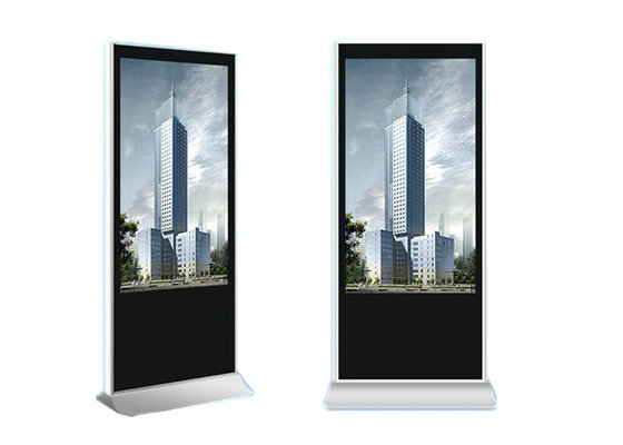 High Definition Floor Standing Kiosk 65 Inch , Infrared digital Advertising Players