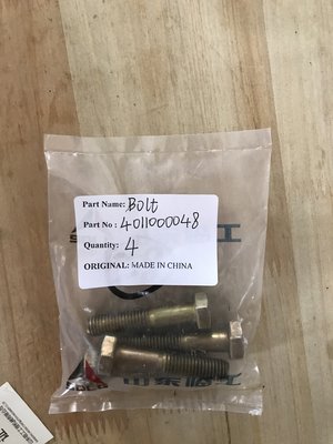 High quality LG936L LG958L Wheel Loader  Spare Parts 4011000048 Bolts