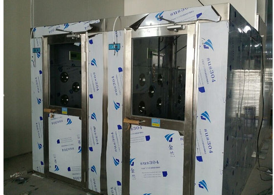 HEPA Filtered Stainless Steel Cleanroom Air Shower Channel , PLC Control System
