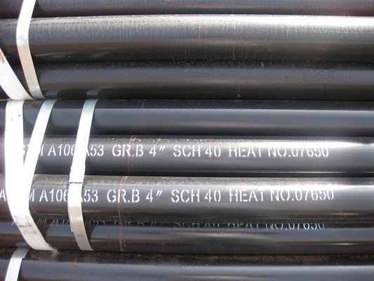 ASTM A106 Black Seamless Steel Pipe For Fluid Pipe , Cold Rolled / Cold Drawn