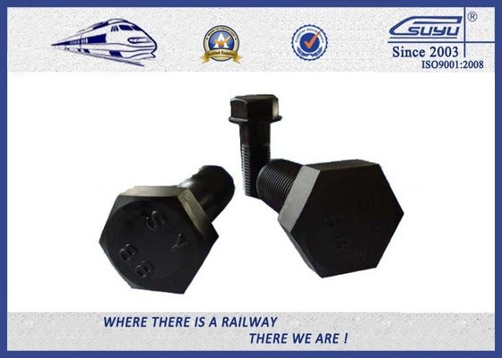 Hexagon Railway Sleeper Bolts T Head with Nut / Washer M16 HDG Galvanizing