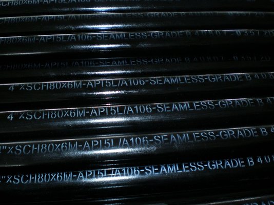 ASTM A106 Carbon Steel Seamless Black Steel Pipe Grade A / B / C OD 10.3mm - 660.4mm