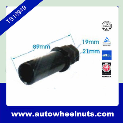 Black Steel Auto Wheel Nut And Bolt Kit / Sets With 9300 Key Adapter
