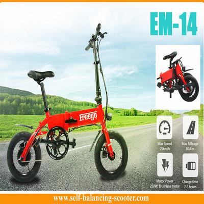 48v 10.4ah Li-Ion Battery Smallest Folding Bike 250w Motor E Bike , Yellow