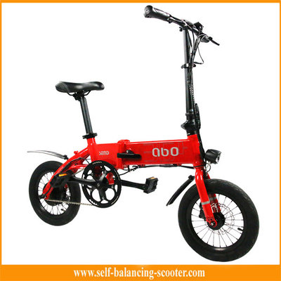 Girls Mini Folding Bike Electric Boost Bicycle In Red , CE / Rohs Approval