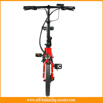 Red White Electric Folding Bike Electric Boost Bicycle 250w Brushless Motor