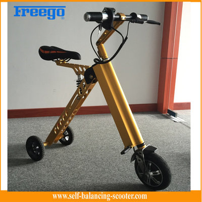 Orange Foldable Electric Scooter For Kids , 36v 250w Mini Folded Electric Bicycle
