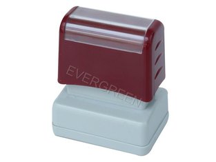 Dual foam rectangle Reture Address and Logo flash Pre Inked Rubber Stamps with Burgundy Handle